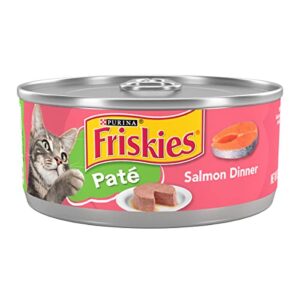 purina friskies wet cat food pate, salmon dinner - (24) 5.5 oz. cans