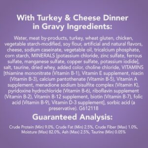 Purina Friskies Gravy Wet Cat Food, Shreds Turkey & Cheese Dinner - (24) 5.5 oz. Cans