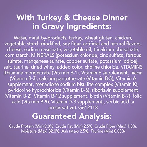 Purina Friskies Gravy Wet Cat Food, Shreds Turkey & Cheese Dinner - (24) 5.5 oz. Cans