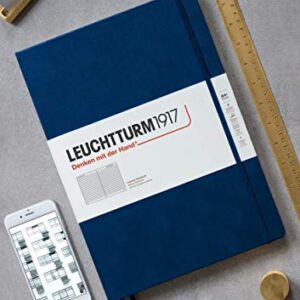 LEUCHTTURM1917 - Notebook Hardcover Master Classic A4+ - 235 Numbered Pages for Writing and Journaling (Red, Ruled)