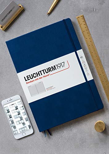 LEUCHTTURM1917 - Notebook Hardcover Master Classic A4+ - 235 Numbered Pages for Writing and Journaling (Red, Ruled)