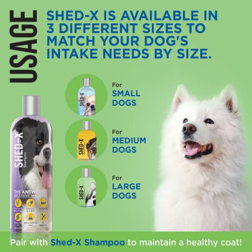 Shed-X Liquid Dog Supplement, 32oz – 100% Natural – Helps Dog Shedding, Fish Oil for Dogs Supports Skin & Coat, Dog Oil for Food with Essential Fatty Acids, Vitamins, and Minerals