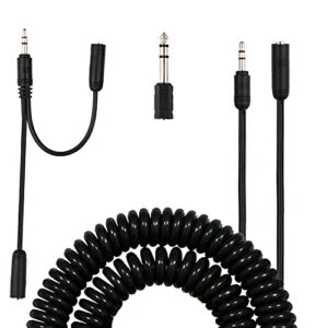 ge universal audio extension kit, 3.5mm plugs and coiled extension cable, 18 feet, for use with headphones, stereos, smartphones, tablets and sounds systems, 33612