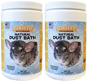 (2 pack) sunseed natural dust bath for chinchillas, 30 ounces per container