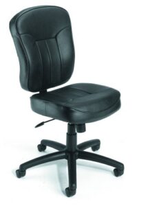 boss office products leather task chair with loop arms in black