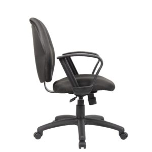 Boss Office Products Any Task Mid-Back Task Chair with Loop Arms in Black