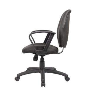 Boss Office Products Any Task Mid-Back Task Chair with Loop Arms in Black