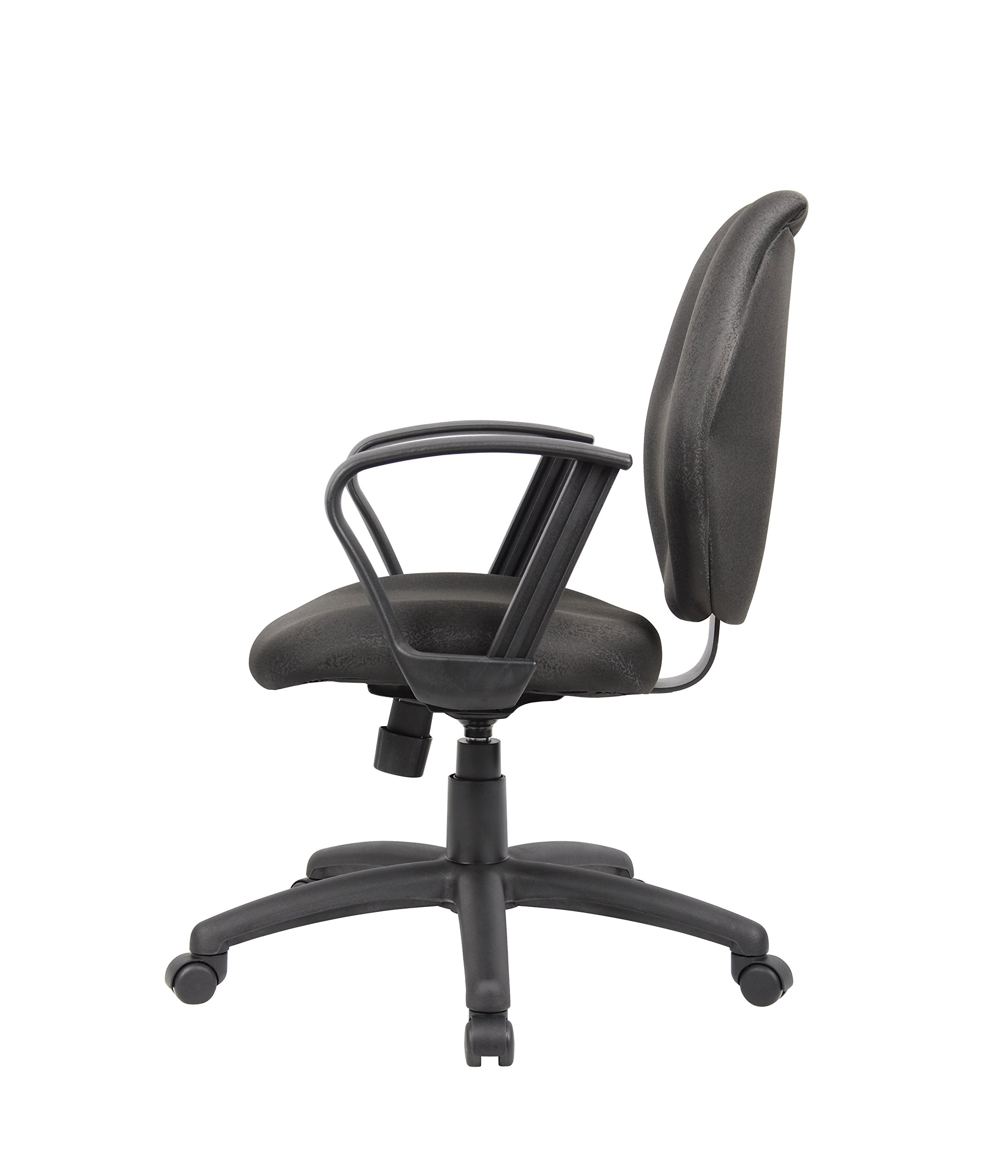 Boss Office Products Any Task Mid-Back Task Chair with Loop Arms in Black