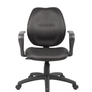 Boss Office Products Any Task Mid-Back Task Chair with Loop Arms in Black