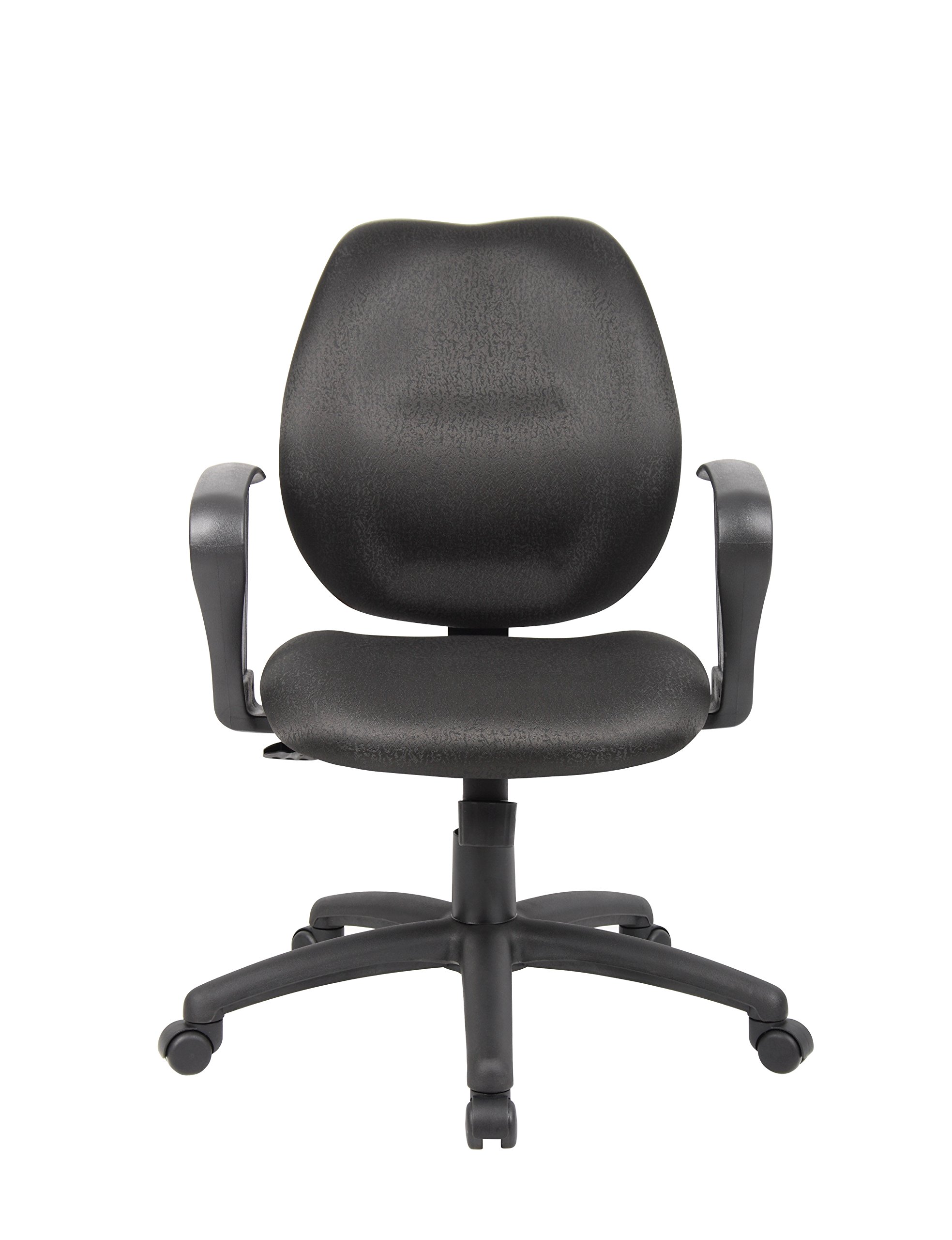 Boss Office Products Any Task Mid-Back Task Chair with Loop Arms in Black