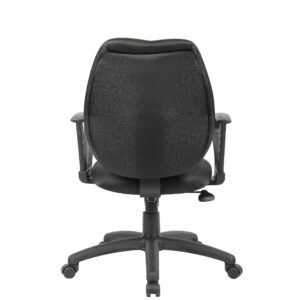 Boss Office Products Any Task Mid-Back Task Chair with Loop Arms in Black