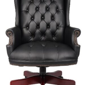 Boss Office Products Wingback Traditional Chair , Leather, in Black