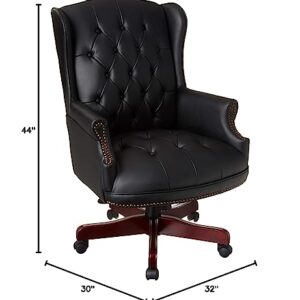 Boss Office Products Wingback Traditional Chair , Leather, in Black