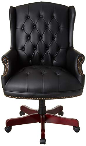 Boss Office Products Wingback Traditional Chair , Leather, in Black