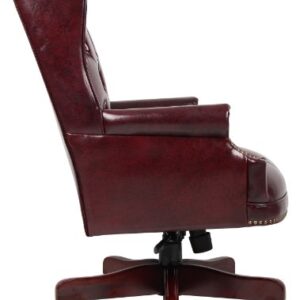 Boss Office Products Wingback Traditional Chair Vinyl in Burgundy