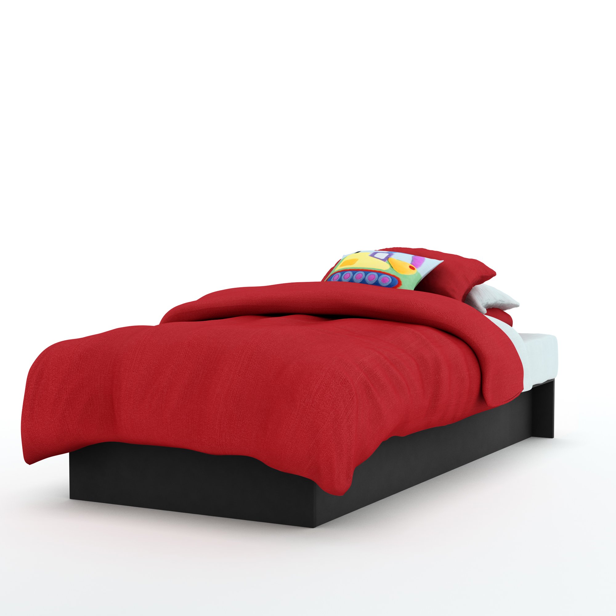 South Shore Libra Platform Bed, Twin, Pure Black