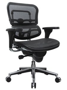 eurotech seating ergohuman mid back mesh swivel chair, black