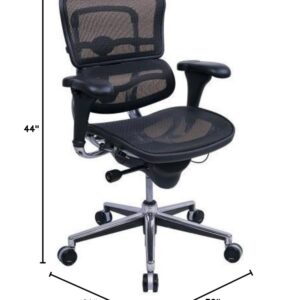 Eurotech Seating Ergohuman Mid Back Mesh Swivel Chair, Black