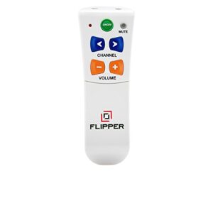 flipper big button universal tv remote - seniors, elderly - simple, works tv & cable - favorite channels - learning - supports ir devices