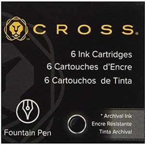 Cross Fountain Pen Ink Cartridge - Black (six per card)