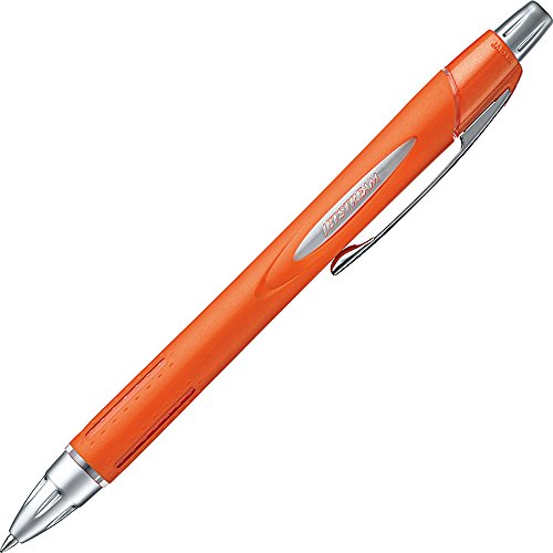 uni Jeststream Alpha-Gel Grip, 0.7mm Ballpoint Pen, Orange Silver Body (SXN25007M.4)