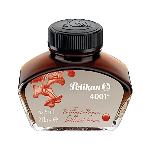 Pelikan 4001 Bottled Ink for Fountain Pens, Brilliant Brown, 62.5ml, 1 Each (329185)