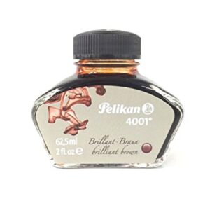 Pelikan 4001 Bottled Ink for Fountain Pens, Brilliant Brown, 62.5ml, 1 Each (329185)