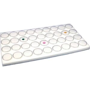 findingking 36 white foam gem jars gemstone storage display tray insert