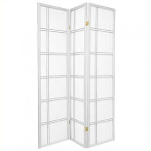 oriental furniture 6 ft. tall double cross shoji screen - white - 3 panels