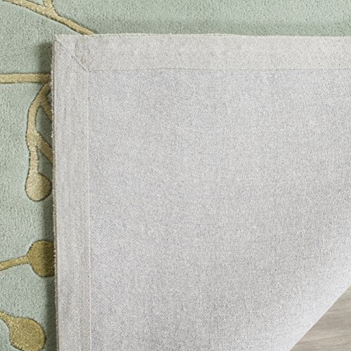 SAFAVIEH Soho Collection 8' Square Light Blue SOH305A Handmade Premium Wool Area Rug