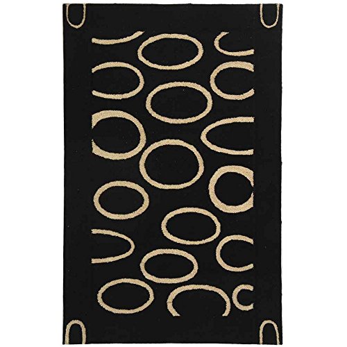 SAFAVIEH Soho Collection 5' x 8' Black/Ivory SOH714A Handmade Premium Wool & Viscose Area Rug