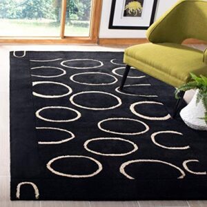 SAFAVIEH Soho Collection 5' x 8' Black/Ivory SOH714A Handmade Premium Wool & Viscose Area Rug