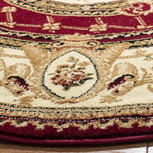 SAFAVIEH Lyndhurst Collection 5'3" Round Red / Ivory LNH223B Traditional European Non-Shedding Dining Room Entryway Foyer Living Room Bedroom Area Rug