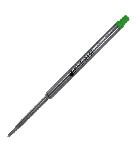 Monteverde Ballpoint Refill to Fit Waterman Ballpoint Pens, Medium Point, Soft Roll, Green, 2 per Pack (W132GN)