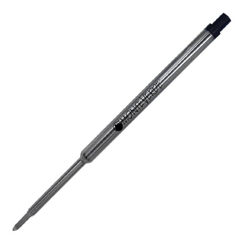 Monteverde Capless Gel Ballpoint Refill to Fit Waterman Ballpoint Pens, Fine Point, Black, 2 per Pack (W422BK)