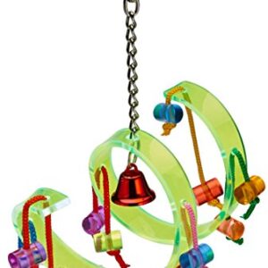 A&E Cage Company HB398 Happy Beaks Acrylic Roller Coaster Assorted Bird Toy, 12 by 6"