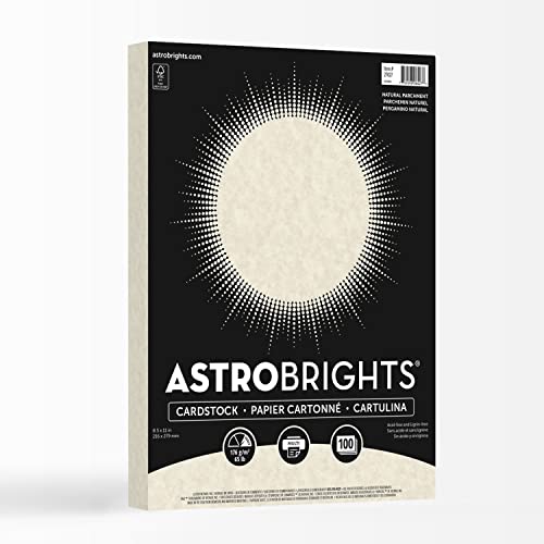 Astrobrights Specialty Parchment Cardstock, 8.5" x 11", 65 lb/176 gsm, Natural (Ivory), 100 Sheets (27427-01)