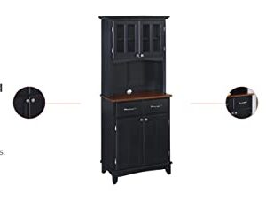 Buffet of Buffet Black with Cherry Wood Top with Hutch by Home Styles