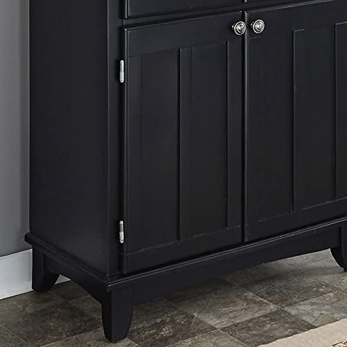 Buffet of Buffet Black with Cherry Wood Top with Hutch by Home Styles