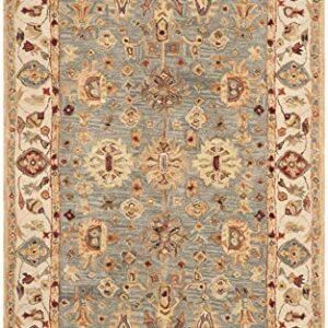 SAFAVIEH Anatolia Collection Accent Rug - 2' x 3', Blue & Ivory, Handmade Traditional Oriental Wool, Ideal for High Traffic Areas in Entryway, Living Room, Bedroom (AN547A)