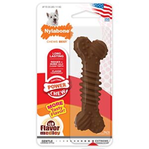 nylabone dura chew power chew textured bone flavor medley small/regular (1 count)