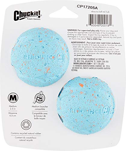 Chuckit! Medium Rebounce Ball 2.5", 2 Pack, Blues & Purples (20320)