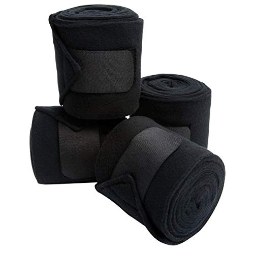 Roma Thick Polo Bandages 4 Pack, Black