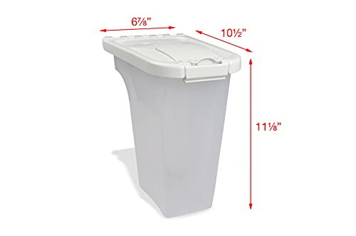 Van Ness 4-Pound Food Dispenser with Fresh-Tite Seal, White , Large (FD4), Clear