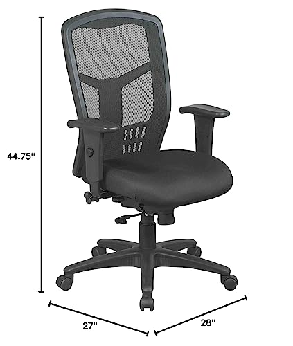 Office Star ProGrid High Back Manager's with Adjustable Seat Height, 2-to-1 Synchro Tilt Control and Seat Slider, Coal FreeFlex Fabric