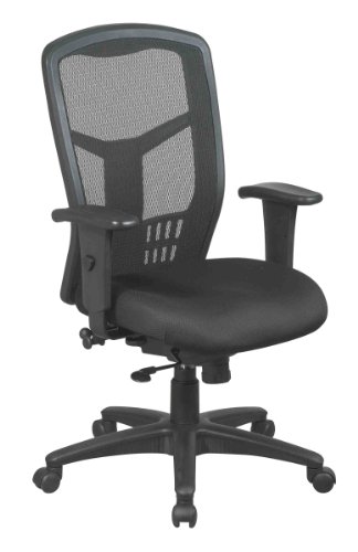 Office Star ProGrid High Back Manager's with Adjustable Seat Height, 2-to-1 Synchro Tilt Control and Seat Slider, Coal FreeFlex Fabric