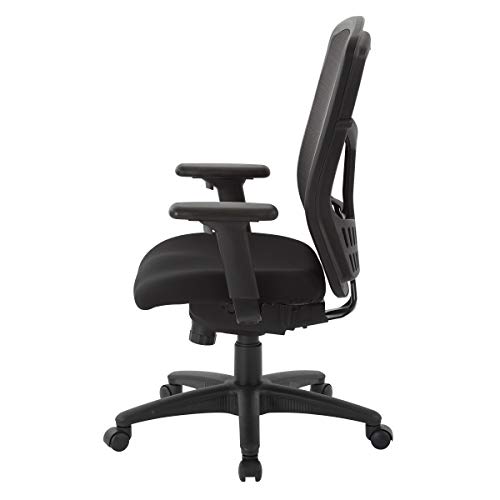 Office Star ProGrid High Back Manager's with Adjustable Seat Height, 2-to-1 Synchro Tilt Control and Seat Slider, Coal FreeFlex Fabric