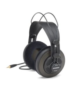 samson semi open-back studio reference headphones, black, over ear (.)