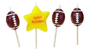 biedermann & sons set of 4 sports theme birthday candles, 12 packages, football