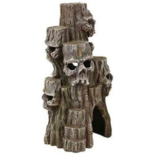 exotic environments skull mountain aquarium ornament, tall, 5-1/2-inch by 5-inch by 10-inch